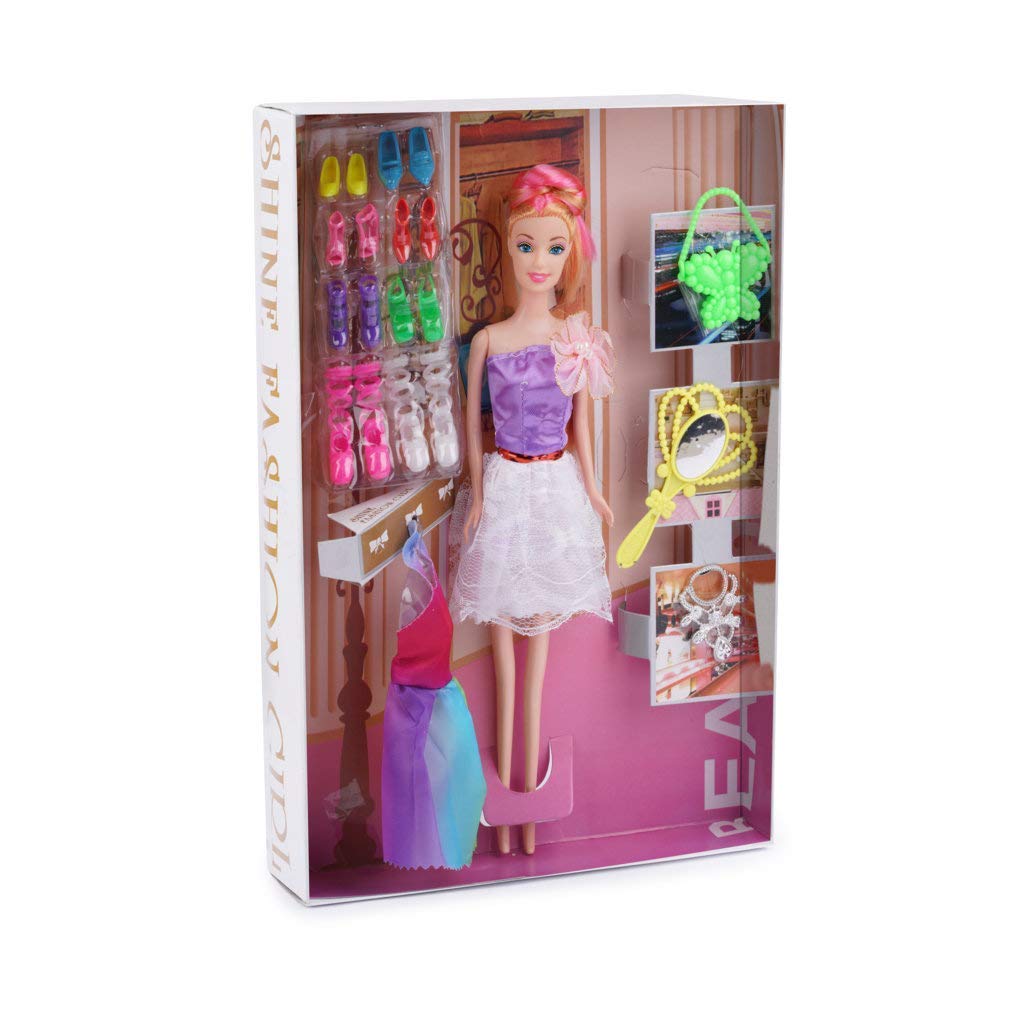 Buy Doll Set for Girls with Beautiful Dresses & Fashion Accessories ...