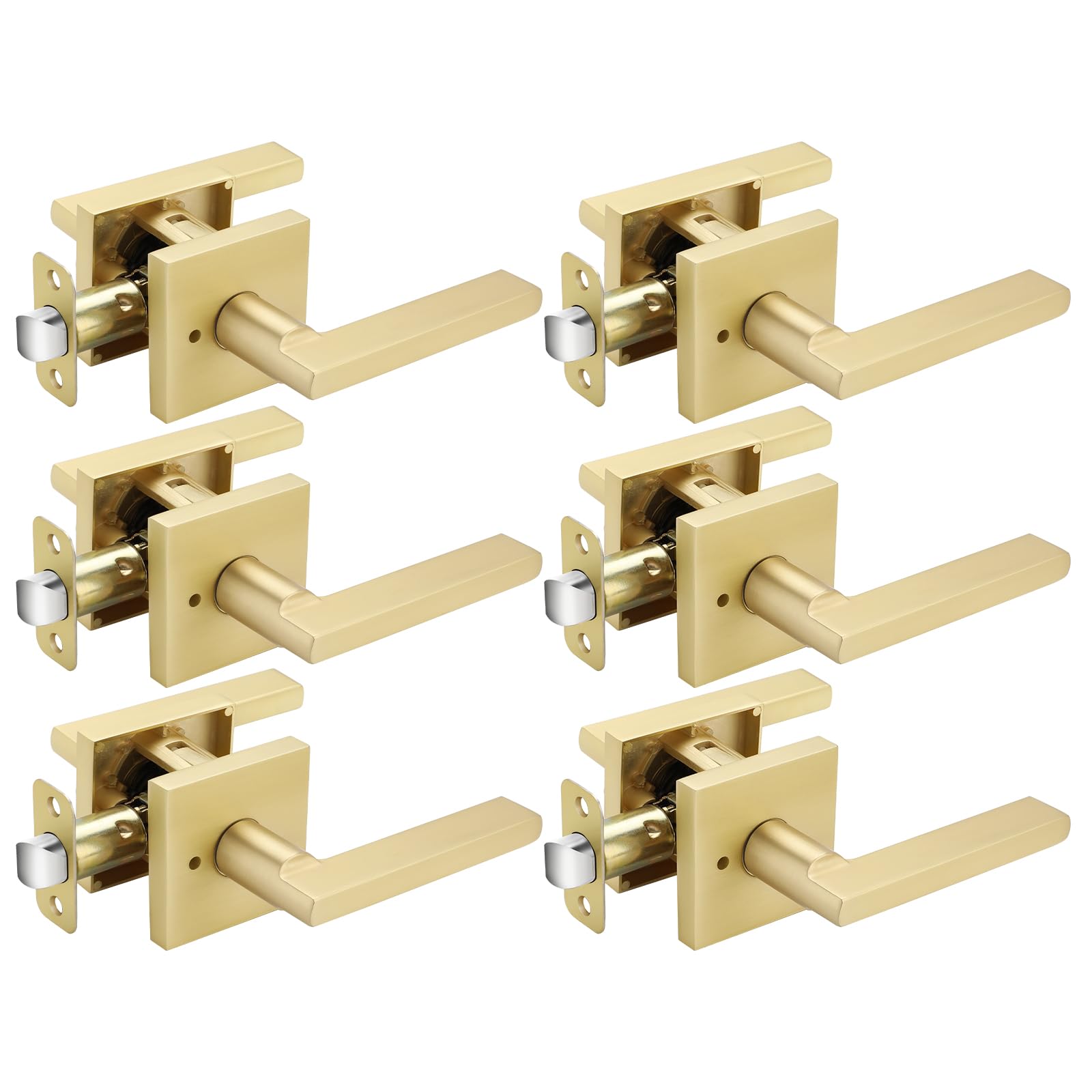 Haidms Gold Door Handles Interior, Zinc Alloy Brushed Gold Privacy ...