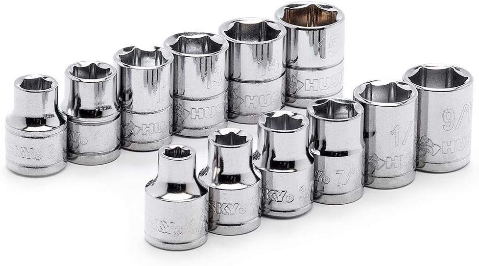 Husky HPR30PC 30-Piece 3/8 Inch Drive Palm Ratchet Set with SAE and ...