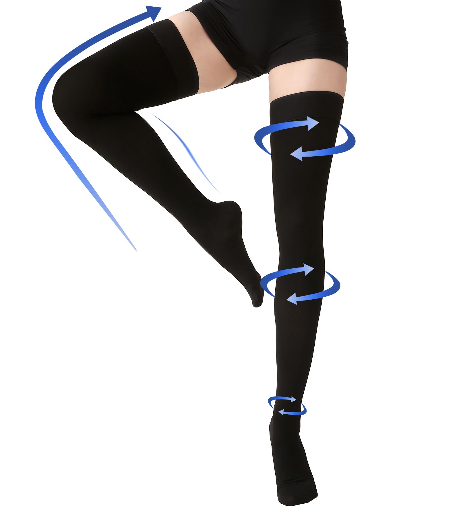 Thigh High Compression Stockings Closed Toe for Men & Women, Opaque ...