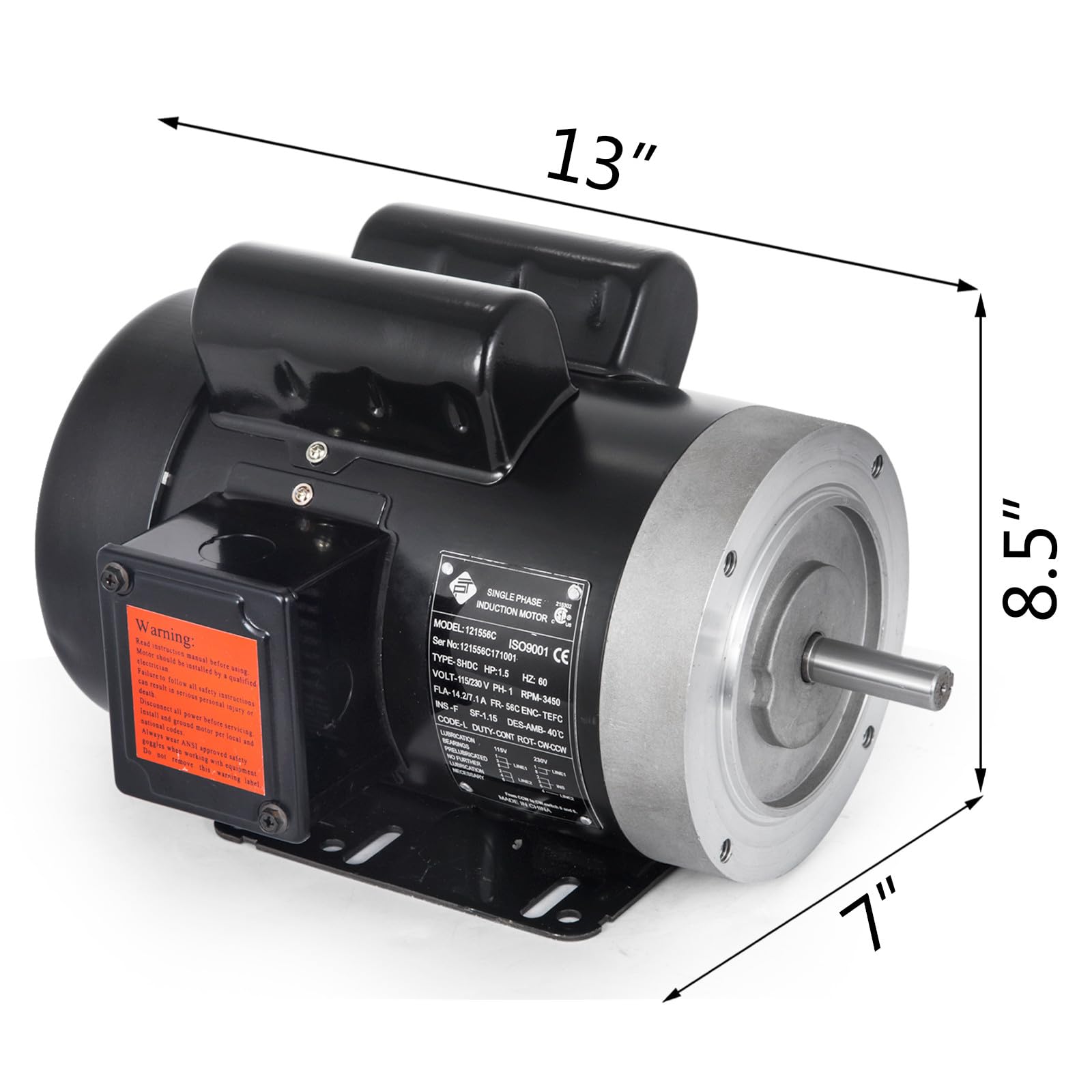 Mua Mophorn 1.5HP Electric Motor, 3450rpm Reversible Single Phase 56C ...