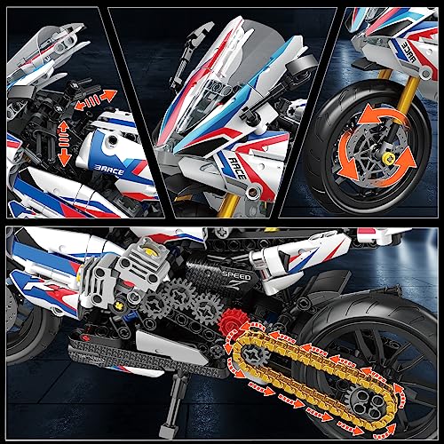 HOGOKIDS Motorcycle Building Block Set - 2 in 1 Motorcycle Space ...