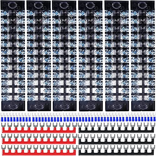 Terminal Blocks 12 Position 62PCS Set, Screw Terminal Block with Cover ...