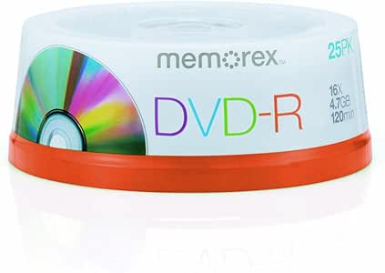 Amazon.com: Memorex DVD-R 120 Minutes 4.7GB 16x Speed Recordable Blank ...