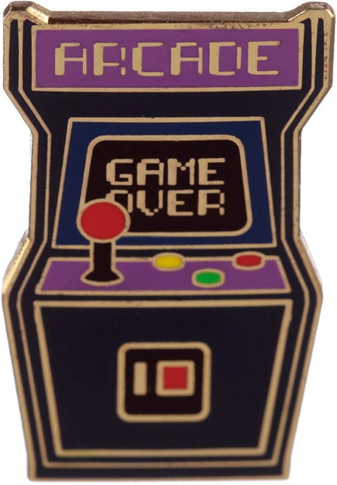 Novelty Arcade Game Design Enamel Pin Badge: Amazon.co.uk: Clothing
