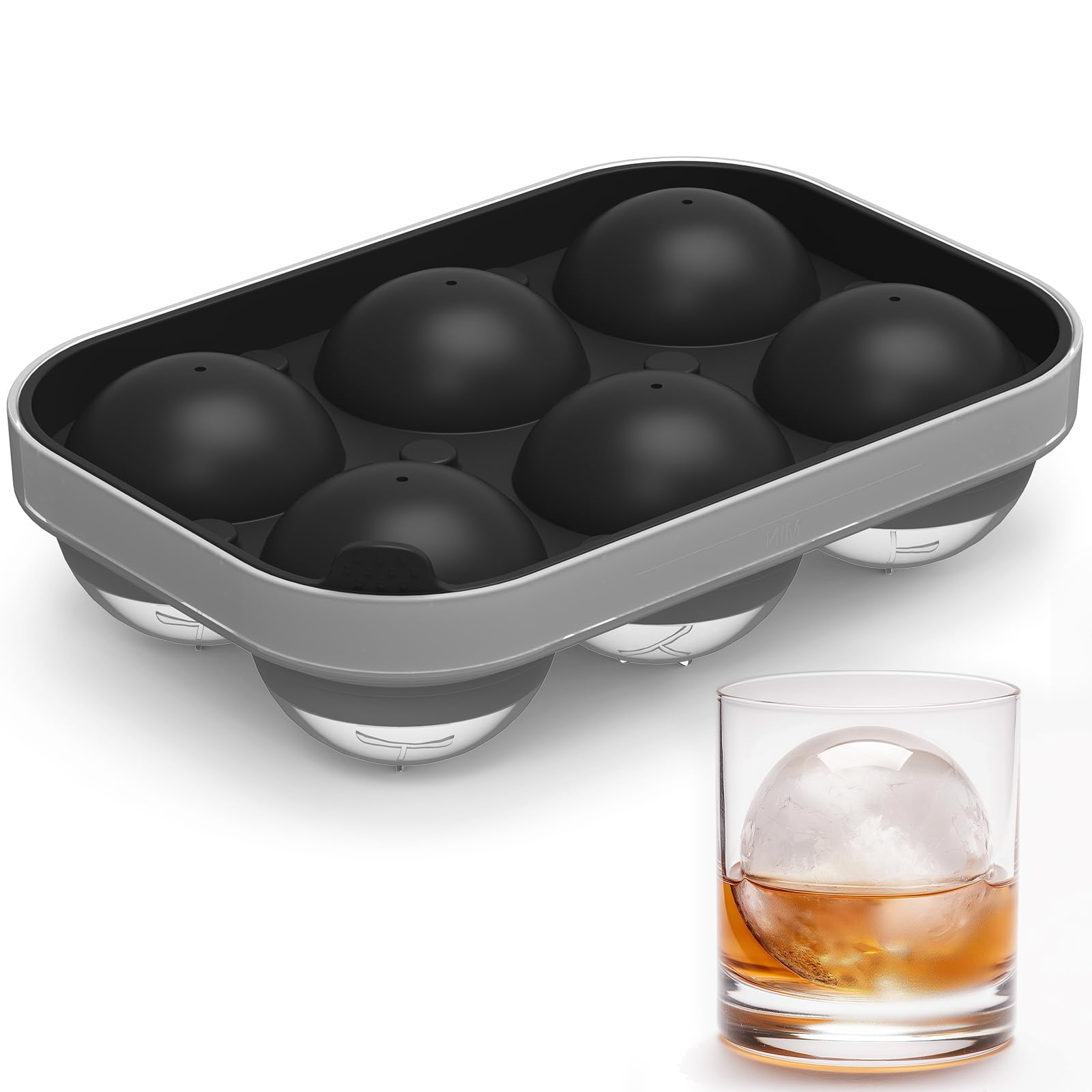 Winrock 2.5inch Spherical Ice Ball Tray For Whiskey, Big Ice Freezer ...