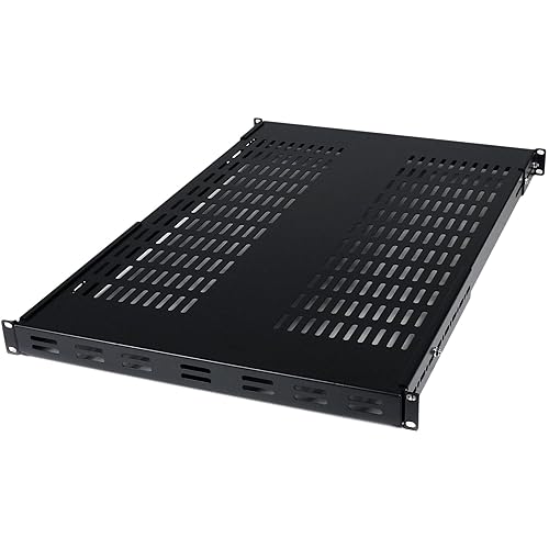 StarTech.com 1U Adjustable Vented Server Rack Mount Shelf - 175lbs - 19 ...
