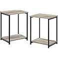 Amazon.com: VASAGLE End Tables Set of 2, Side Tables with Storage Shelf ...