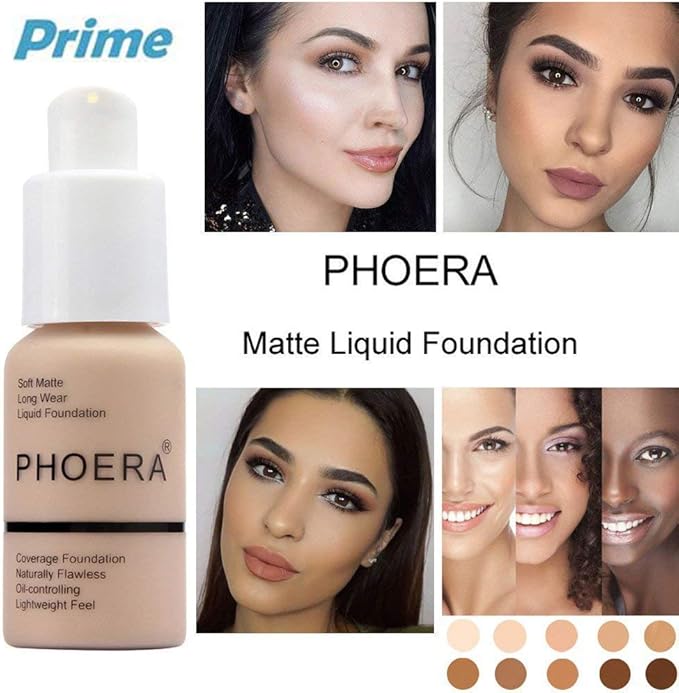 PHOERA Foundation 105, Full Coverage Foundation,Hilareco Concealer ...