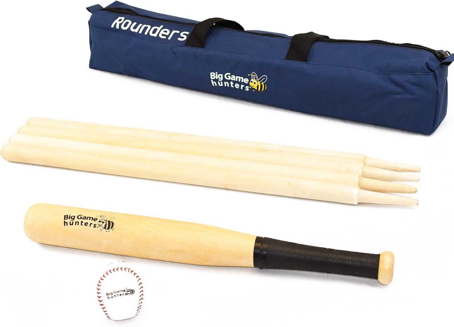 Big Game Hunters Quality Traditional Rounders Set with Hardwood Bat ...