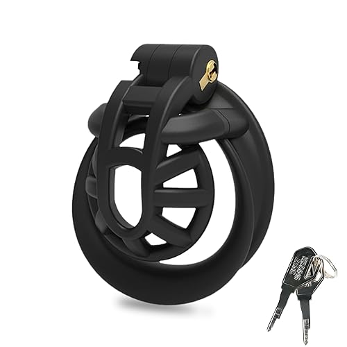 Small Chastity Cage Set with New Double Orphan Face Ring Male Chasity ...