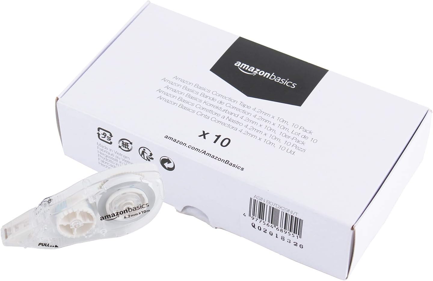 Amazon Basics Correction Tape 4.2mm x 10m, 10 Pack: Amazon.co.uk ...