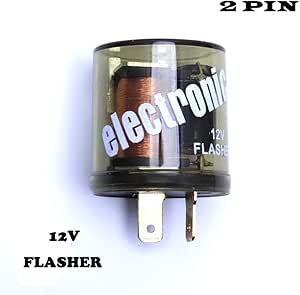 12V Electronic Turn Signal Flasher Relay - LED - 2 Prong - Round Style ...