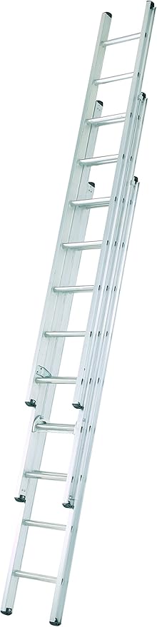 Abru 2.57m Professional Triple Extension Ladder, Heavy Duty 150Kg Load ...