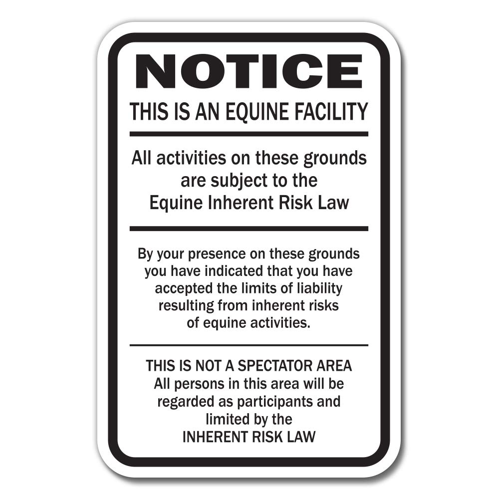 Amazon.com: Tennessee Equine Sign Activity Liability Warning Statute ...