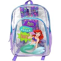 Amazon.com | Disney The Little Mermaid Transparent 16" Backpack | Kids ...