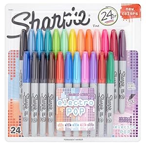 Sharpie Electro Pop Limited Edition Permanent Ink Markers- (Pack Of 24 ...