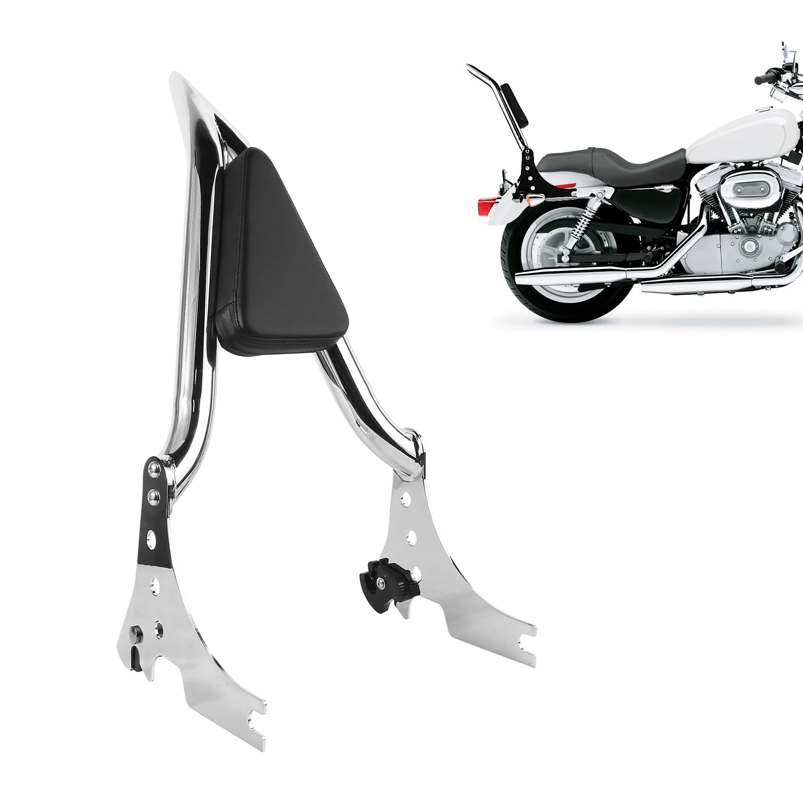 Mua Espear Motorcycle Backrest Rear Sissy Bar Detachable Passenger Pad ...