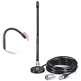 Amazon.com: Bingfu 27MHz CB Radio Antenna PL259 & BNC Male Magnetic Base Compatible with Cobra ...
