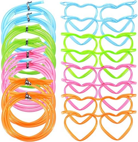 8 Pcs Drinking Straw Eyeglasses Plastic Silly Straw Eyeglasses DIY ...