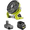 Amazon.com: Ryobi 18-Volt ONE+ Hybrid Portable Fan(P3320) with P163 ...