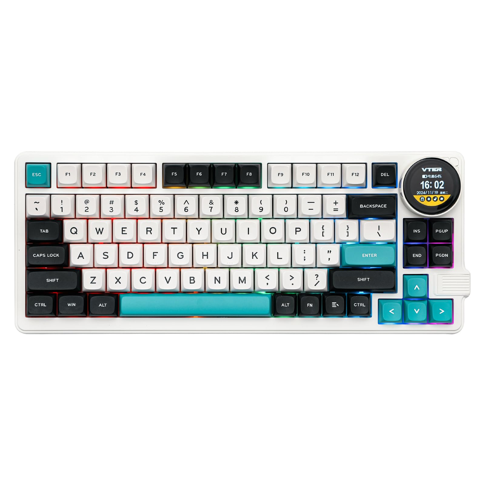 MechLands Feker K75 Lite Gasket Mechanical Keyboard with Screen and ...