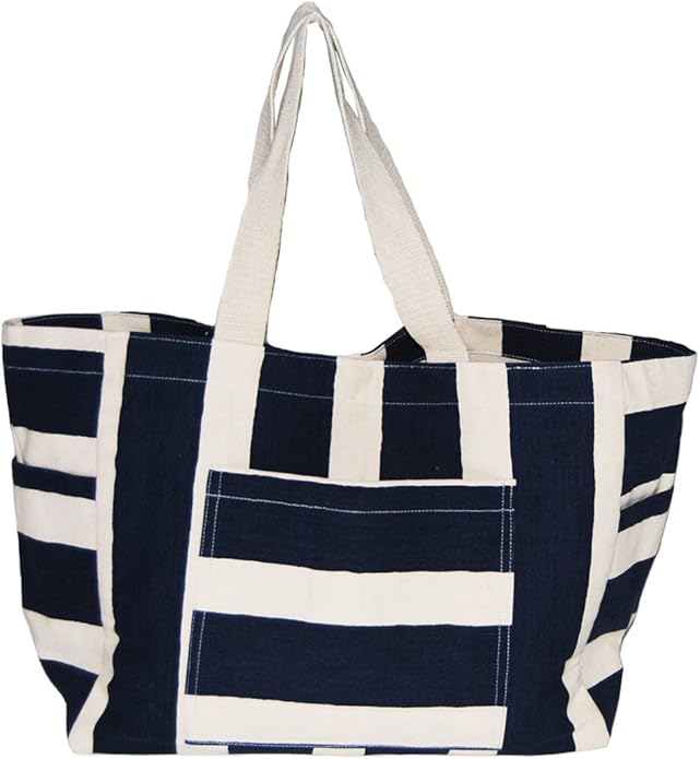 Strandtasche xxl beachbag aus Cotton, Shopper maritim aus Cotton ...
