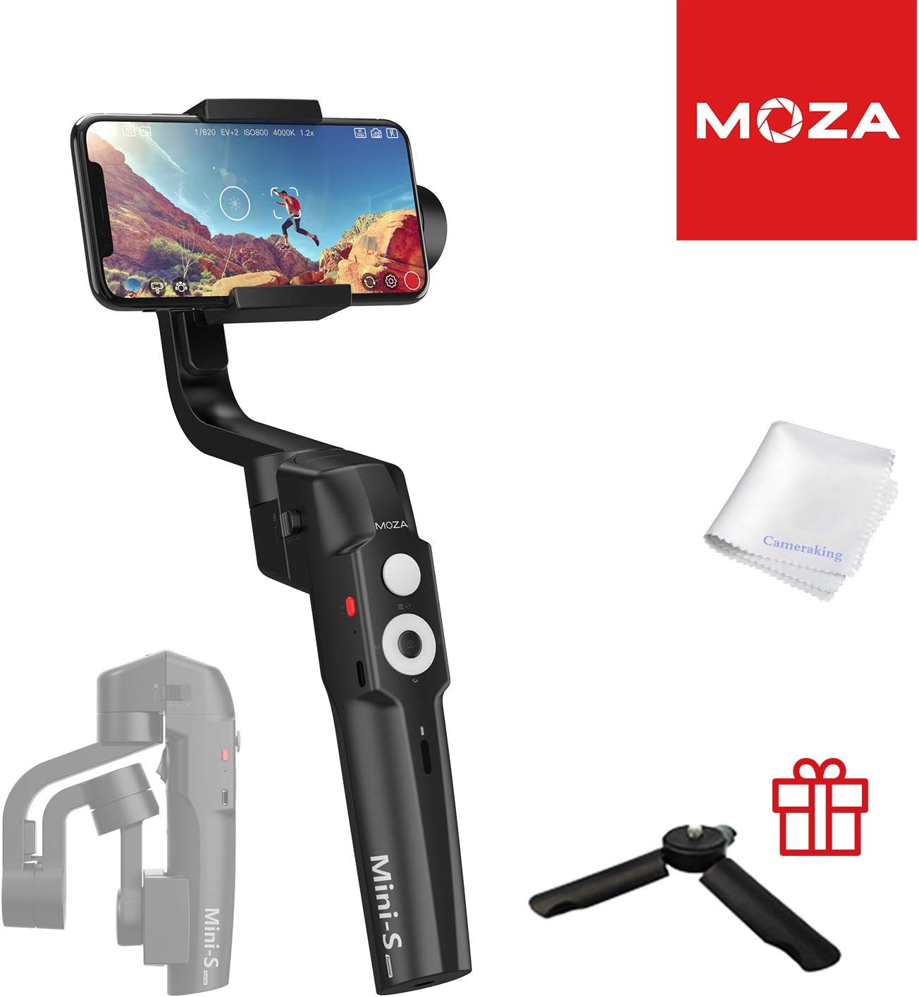 MOZA Mini S Estabilizador Para iPhone/3 Axis Estabilizador Smartphone Gimbal Plegable Extensible ...