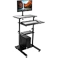 Amazon.com: Mount-It! Mobile Computer Cart with Monitor Mount for ...