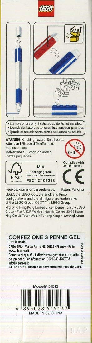 Lego 3 Pack Gel Pen &Pencil Set with Toppers – Black – BigaMart