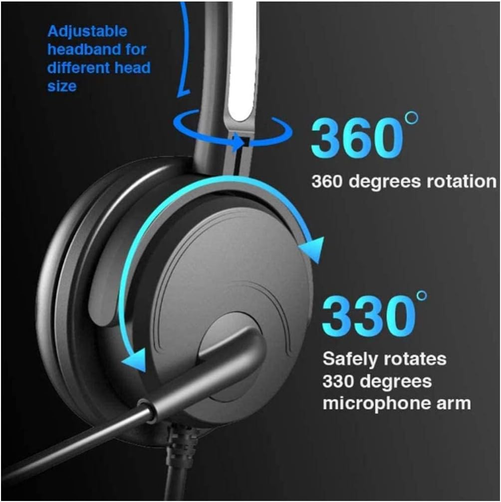 USB Single Ear Headset, PC Headphone with Microphone Noise Cancelling ...