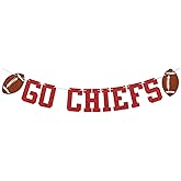 Amazon.com: Dreasmt Go Chiefs Banner Party Decorations - Super Football ...