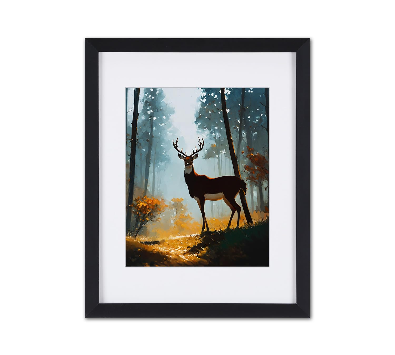 Deer Wall Art Framed Deer in Forest Pictures Canvas Wall Art Home Decor ...