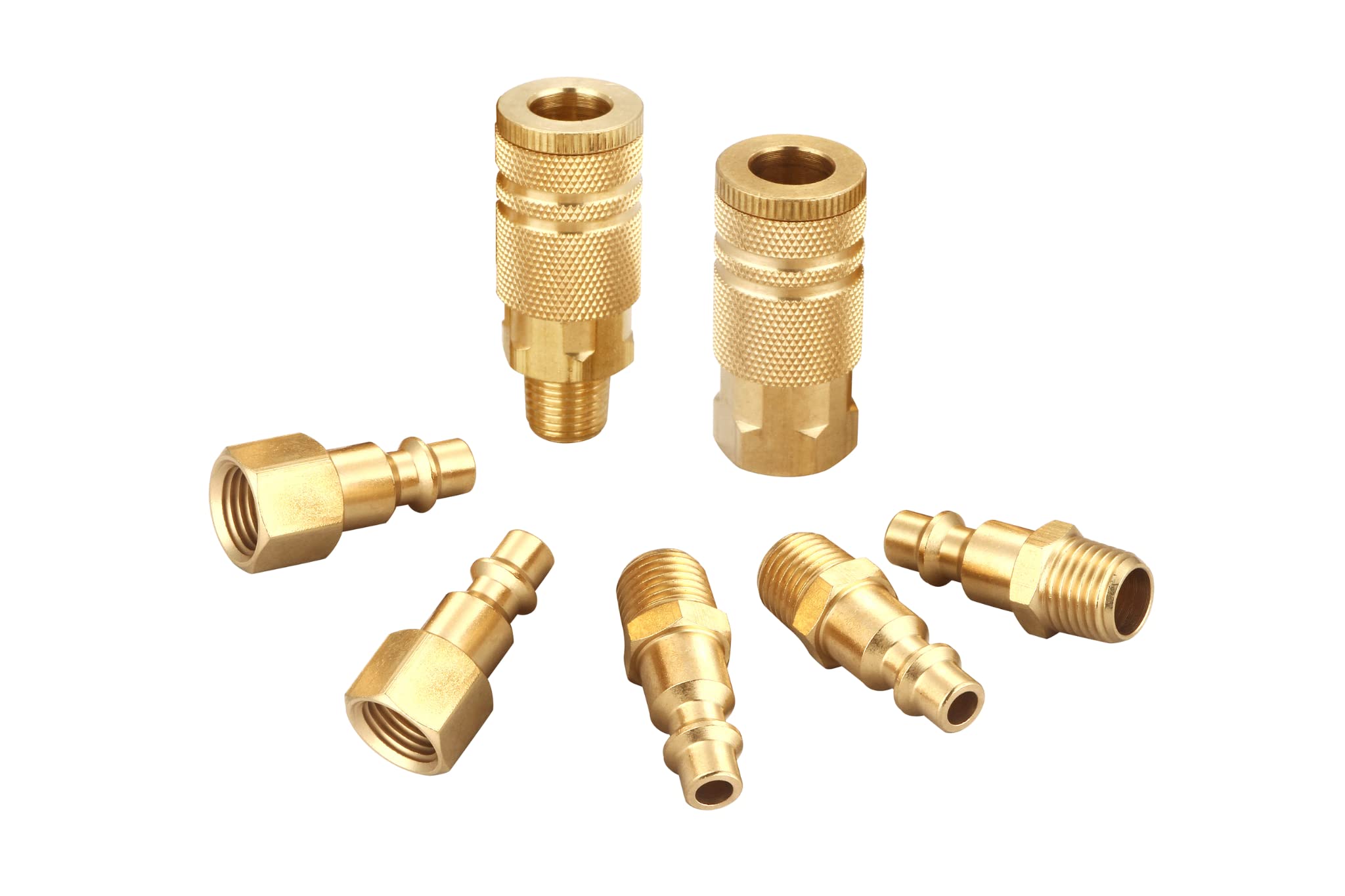 Mua Air Hose Fittings Quick Connect Brass Air Coupler and Plug Kit ...