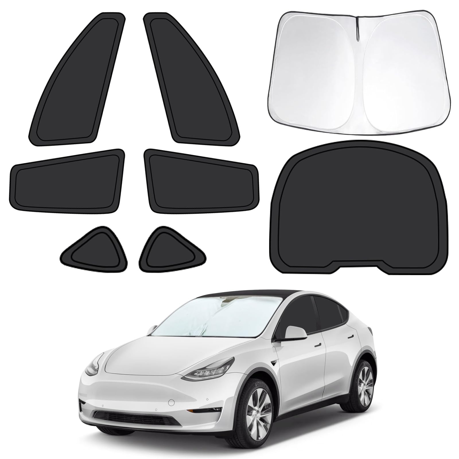 8pcs Car Window Shades Intended for Tesla Model Y 2020-2024(not for ...