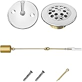 Enhon Universal Bath Tub Drain Linkage Assembly with Trip Lever and Strainer Done Cove, Bathtub ...