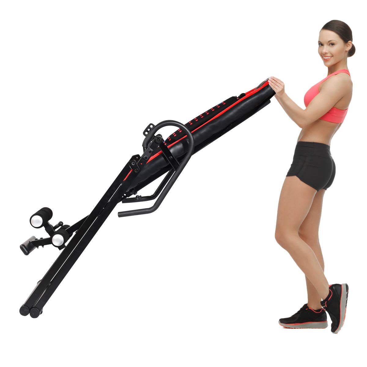 Goplus Heavy Duty Inversion Table Vibration Massage and Heat Comfort ...