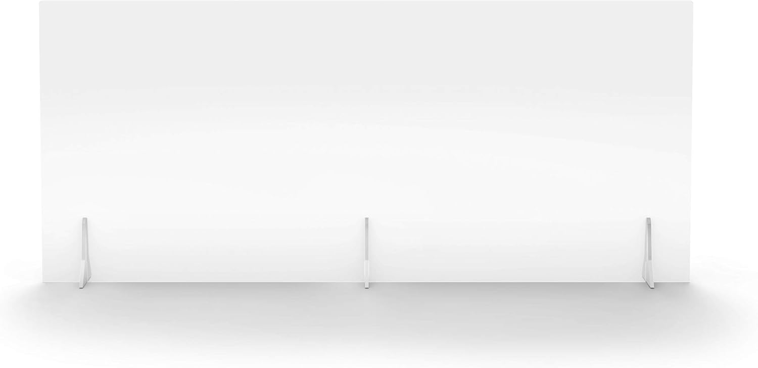 Office Hippo Free Standing Protective Sneeze Guard Screen, Transparent ...