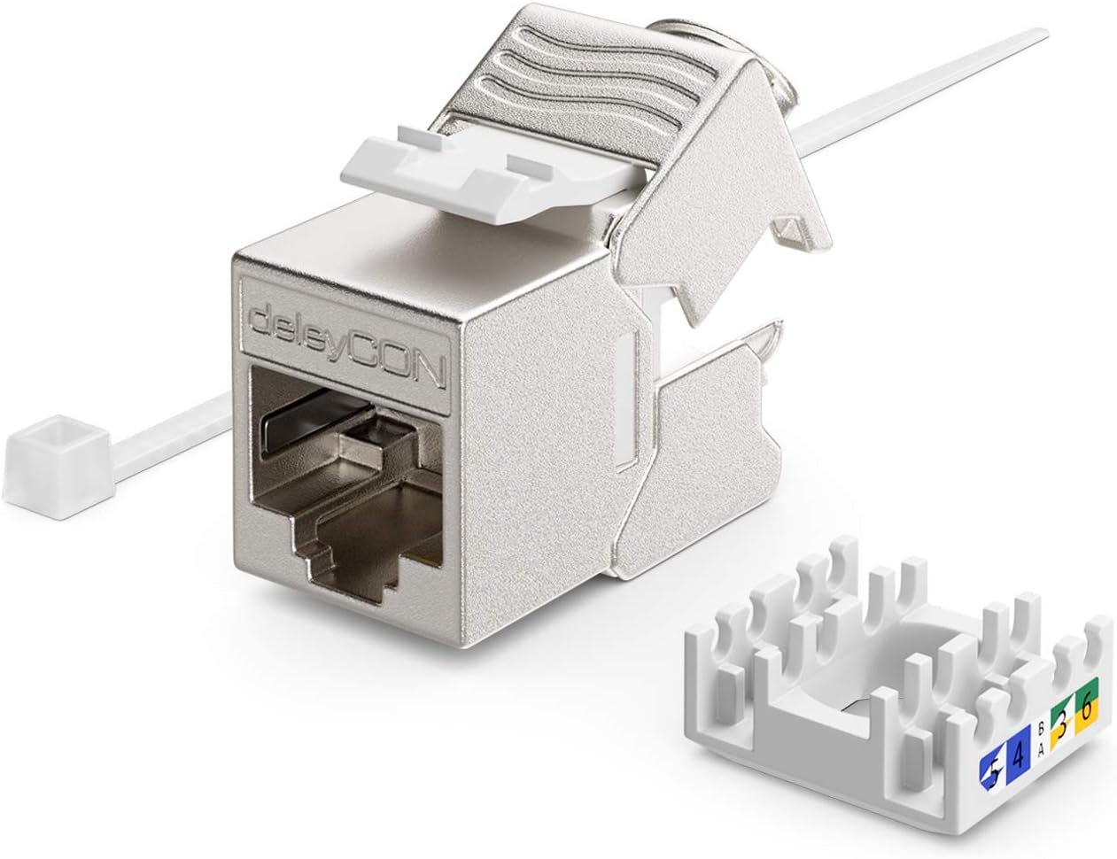 deleyCON 4x CAT6a MINI Keystone Jack Module Patch Cable Network Cable ...
