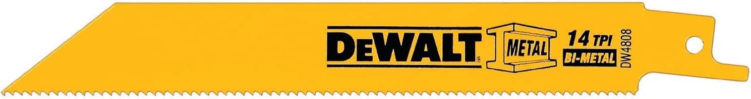 DEWALT DW4808-2 6-Inch 14 TPI Straight Back Bi-Metal Reciprocating Saw ...