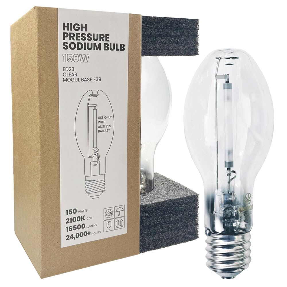 GRUOTVSZAK LU150/MOG 150 Watt High Pressure Sodium Light Bulb, Mogul ...