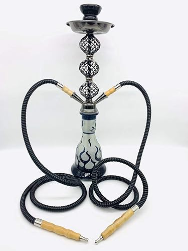 Hookah Set 2 Hose, Arab Hookah 19“ High Shisha Narguile for Water ...