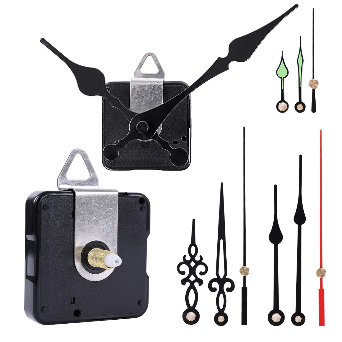 EMOON 2 Pack Non Ticking Clock Mechanism with 4 Pack Clock Hands, Clock ...