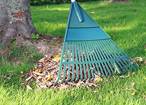 ORIENTOOLS Garden Leaf Rake, Adjustable Lightweight Steel Handle Poly ...