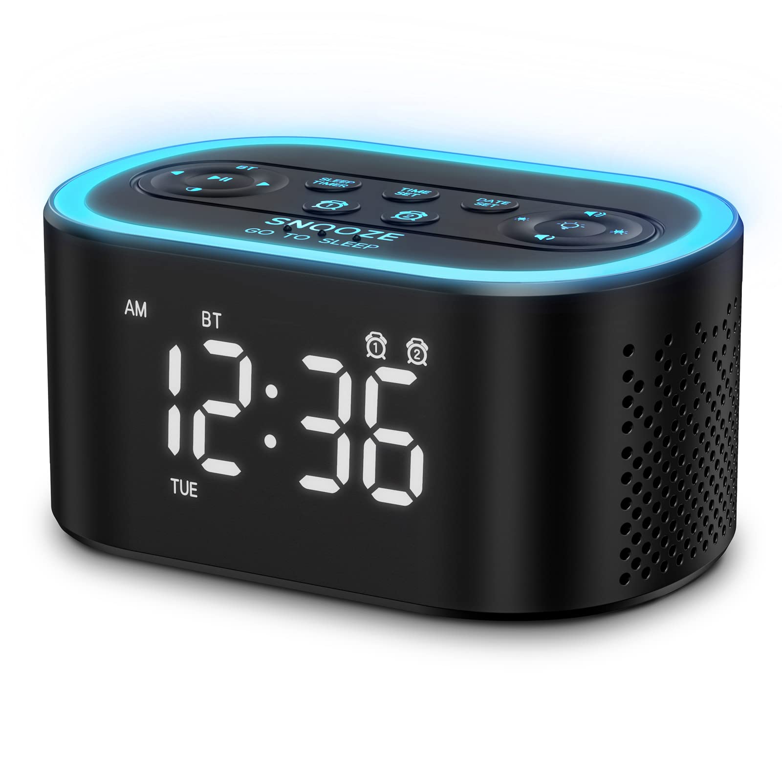 Mua REACHER Alarm Clock with Bluetooth Speaker for Bedroom, Dimmable ...