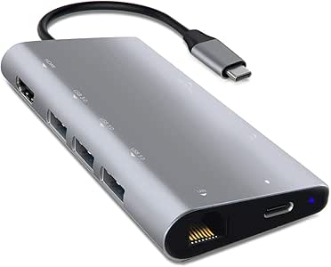 Aluminum USB-C Pass Through Multi-Port Adapter 4K HDMI, Gigabit ...