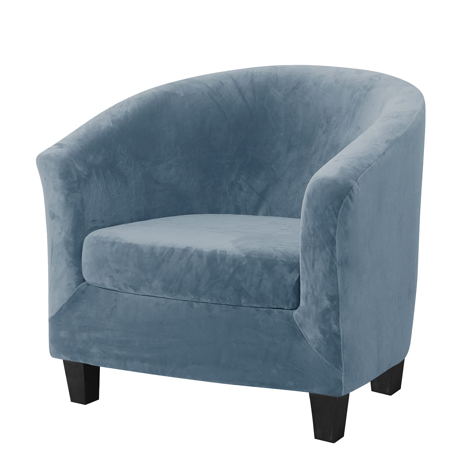 MIFXIN 2 Piece Tub Chair Cover with Cushion Cover Velvet Stretch Soft ...