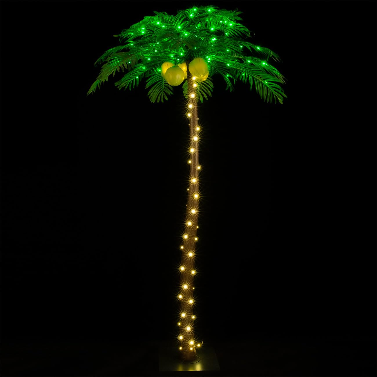 Tybeeu 7ft Lighted Palm Tree with Glowing Coconuts - Dimmable, UL ...