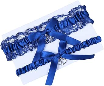 Amazon.com: Blue Bridal Lace Garter Belt Wedding Legs Garter Belt with ...