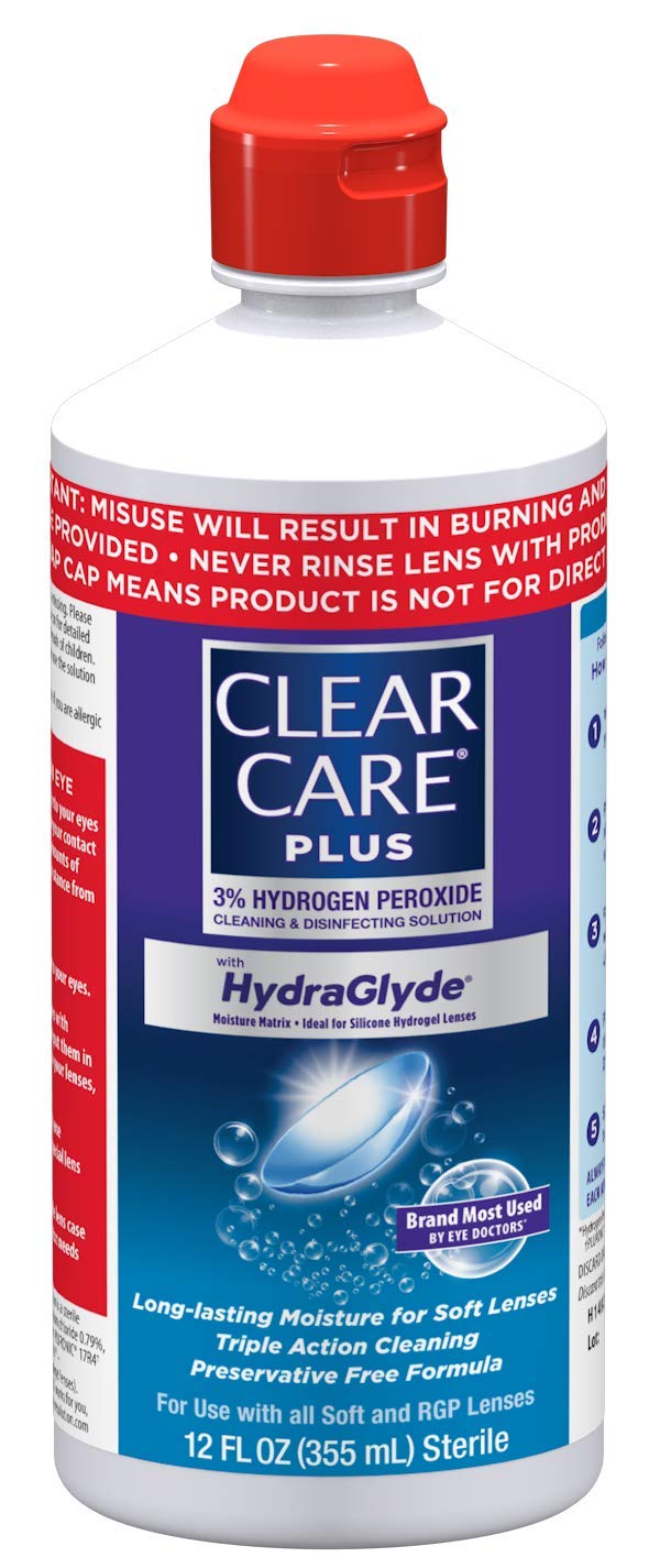 Clear Care Plus Cleaning and Disinfecting Solution with Lens Case, Clear, 12 Fl Oz